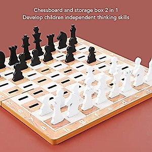 Cyrank Chess Board Game, Folding Wooden Chess Board Set Portable Travel Outdoor Games Gifts for Kids
