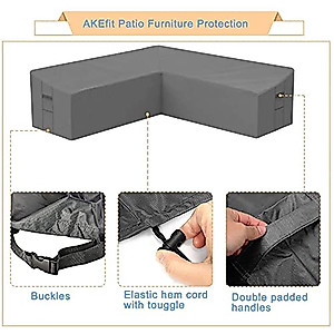 AKEfit Patio V Shaped Sectional Sofa Cover, Waterproof 600D Heavy Duty Outdoor Patio Furniture Set Covers Patio Garden Couch Covers 100"x100"x30"