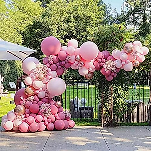 Pink Balloon Garland Arch Kit - 97Pcs Rose red Balloon Garland , Light Pink and Rose Gold Latex Balloons Arch Kit for Girl Baby Shower, Wedding Birthday Decorations,Tea Party Decorations