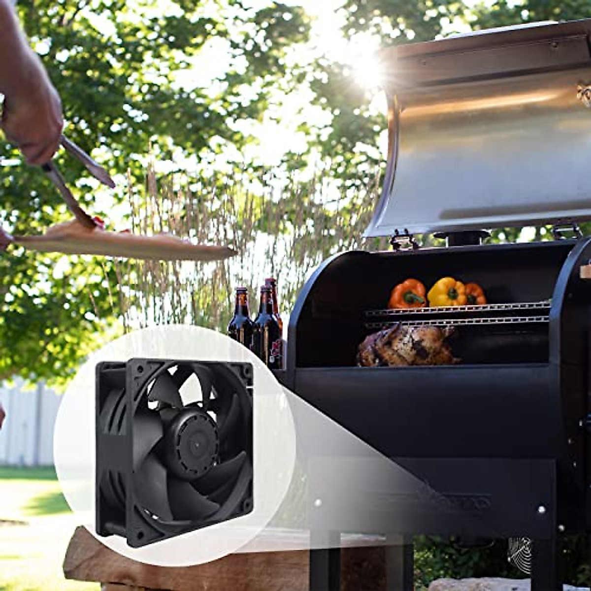 GLAHORSE Digital Fan Kit for Compatible Masterbuilt MB20040220/MB20041220 Gravity Series witch Include 560/800/1050 Digital Charcoal Grill and Smoker Accessories (MB-Fan kit)