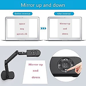 THUSTAR 8MP Document Camera & Webcam 4K with Dual Microphones, USB Visualiser A3-Size, 3-Level LED Lights, Image Invert Function, Fold, for Live Demo, Distance Education -Windows, macOS and Chrome OS