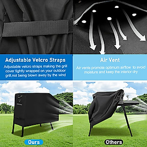 KINGLY Griddle Cover for Blackstone 22/17 Inch Griddle with Hood & Stand, Rip-Proof Heavy Duty, Waterproof UV & Fade Resistant, Velcro Strap & Air Vent