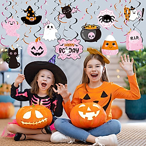 Halloween Hanging Swirl Decorations Happy Boo Day Party Witch Pumpkin Ghost Cutout Halloween Decors for Kids School Room Office Halloween Supplies (Happy Booday)