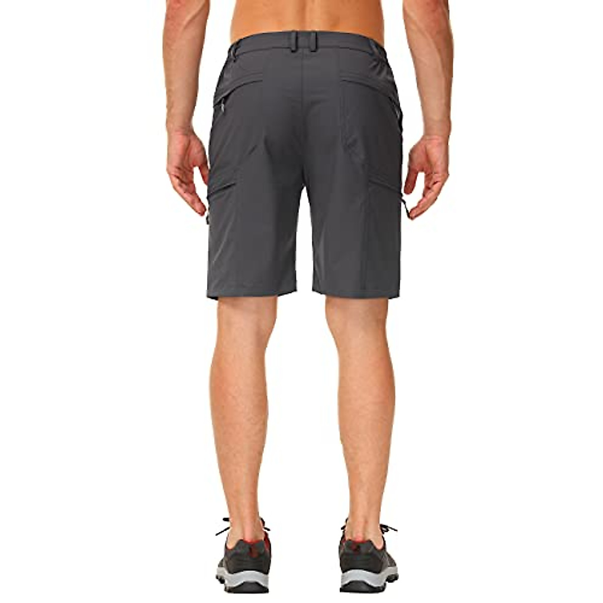 Libin Men's Outdoor Hiking Shorts Lightweight Quick Dry Stretch Cargo Shorts Travel Fishing Golf Tactical Shorts, Grey L