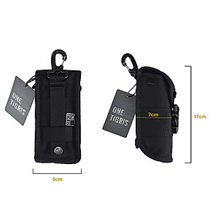 OneTigris MOLLE Eyeglasses Case with Buckle Hard Shell Sunglasses Storage Box 1000D Nylon (Black)