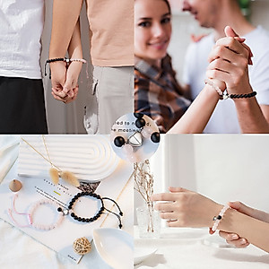 KINGSIN Matching Bracelet for Couples Long Distance Relationship Love Bracelets Jewelry Gifts for Women Men Boyfriend Girlfriend Him His Hers Husband Wife Bf Gf Lover
