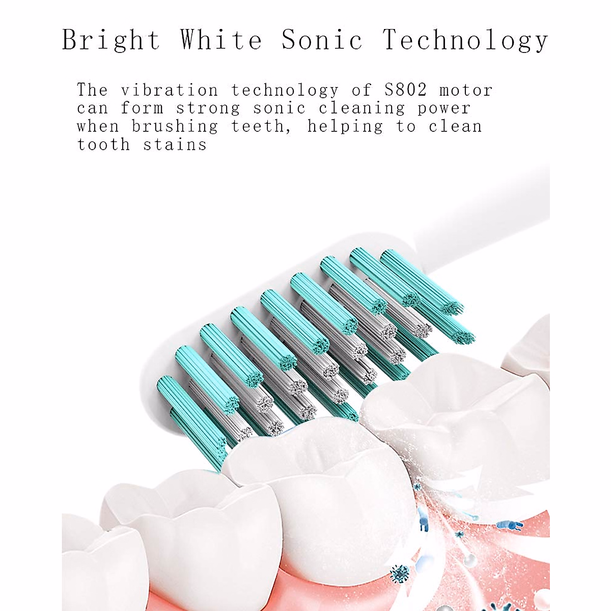 HKF HO KI HO Sonic Electric Toothbrush,USB Rechargeable Toothbrush with Minimum 40 Days Use,2 Mins Smart Timer and 5 Optional Modes,4 Brush Heads(White)