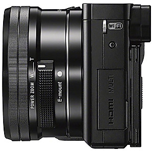 Sony Alpha a6000 Mirrorless Camera with 16-50mm Lens Black with Soft Bag, Tripod, Additional Battery, 64GB Memory Card, Card Reader, Plus Essential Accessories