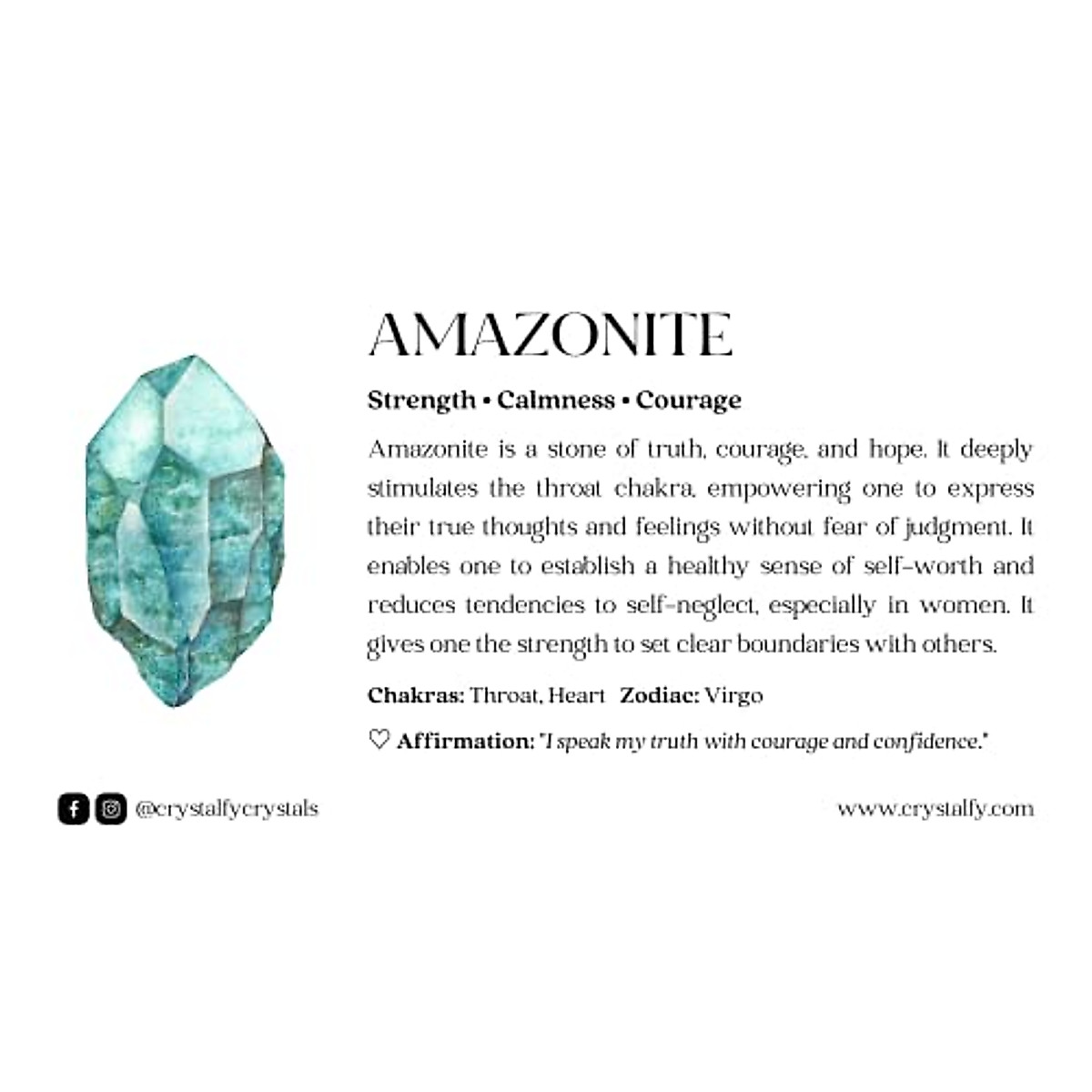 CRYSTALFY Amazonite Natural Edge Crystal Phone Grip & Phone Stand: Authentic Natural Gemstone Swappable Top, Expandable Collapsible Holder for Smartphones and Tablets