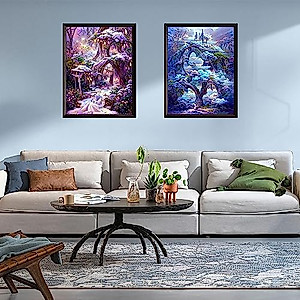 hkejoi 2 Pack Treer Diamond Painting Kits for Adults - Diamond Art Kits for Adults, Beginners Gem Arts Kits for Gift Home Wall Decor(12x16inch)