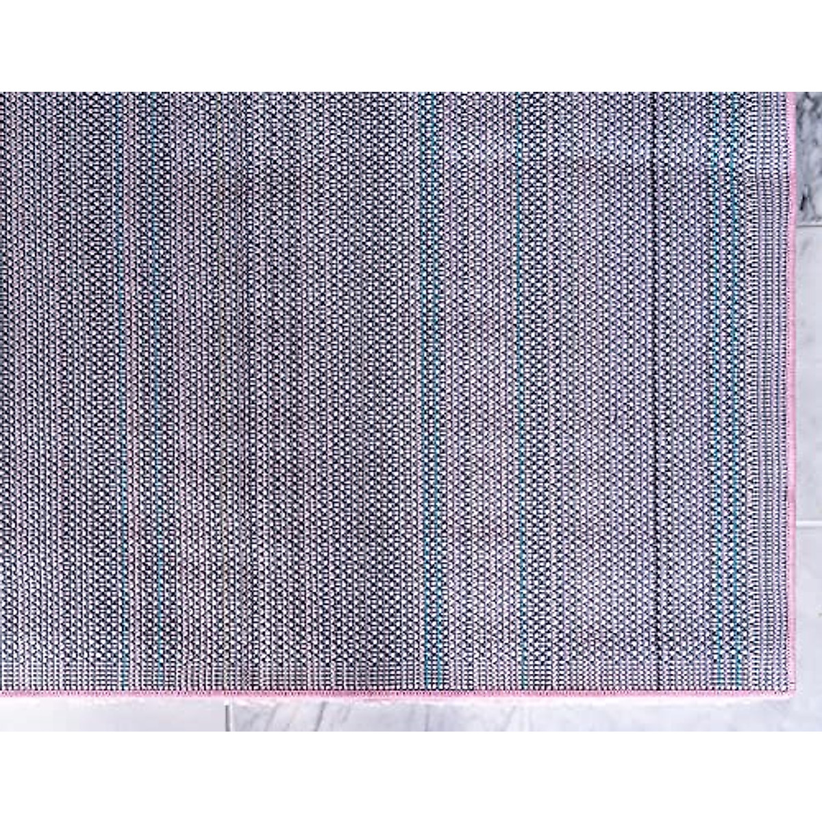 Unique Loom Solo Collection Solid, Plush, Kids, Modern Area Rug, 5 ft x 7 ft 7 in, Pink