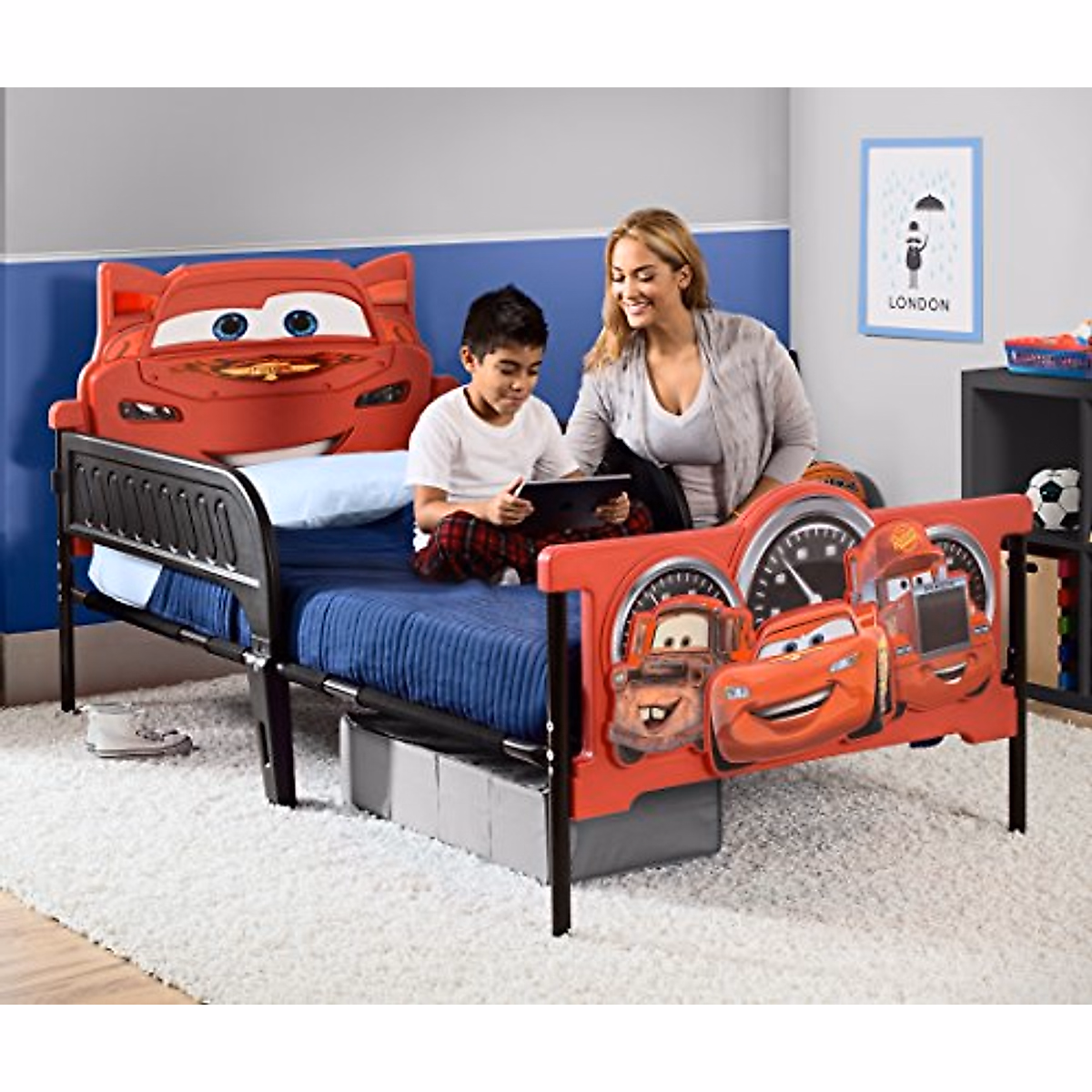 Delta Children Plastic 3D-Footboard Twin Bed, Disney/Pixar Cars