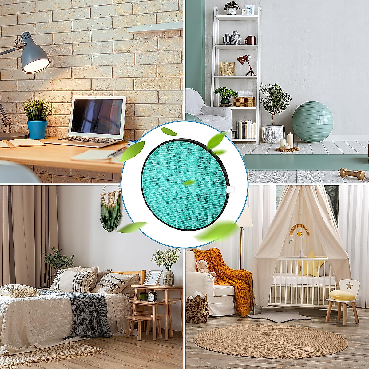 HomBreez Air Purifier Replacement Filter, HEPA Filter Replacement Compatible with HomBreez Air Purifier (WG-03/WG-03-S), F-WG, 3 Pack