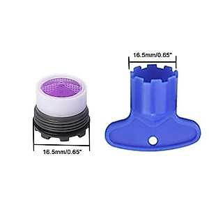 QLXHBOT 10Pcs Faucet Aerator M16.5, Aerator Replacement for Sink Faucet Flow Restrictor, Kitchen Cache Aerators Bathroom Sink Aerator with 2 Pcs Key Removal Wrench Tool (16.5 MM)