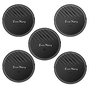 EverNary Window Vibration Alarm,125dB Loud Ultra-Slim Anti-Theft Alarm for Door and Window Glass Break Sensor Alert with Adjustable Sensitivity (5, Black)