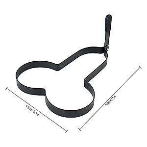 Mokylor 2 Pcs Funny Egg Fryer, Fried Egg Cooking Rings, Non-Stick Stainless Steel Kitchen Egg Fried Mould with Handle, Breakfast Cooking DIY Tool For Omelet Muffin Pancake Sandwich