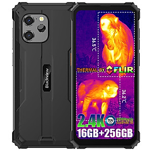 Blackview BV8900 Rugged Smartphone 2024, Thermal Camera Android 13 Phone, 16GB 256GB 1TB TF, Helio P90, 6.5-inch 2.4K FHD+ Display, 10000mAh 33W Fast Charge, 64MP Anti-Shake Camera Rugged Phone, NFC