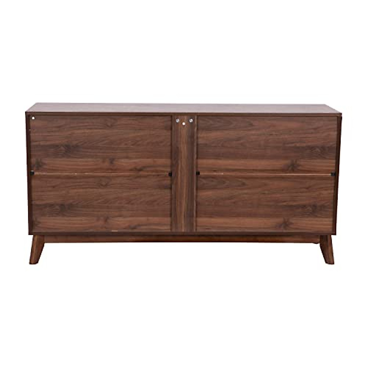 Flash Furniture Hatfield Mid-Century Modern Storage Buffet Sideboard, 4 Soft Close Doors, Adjustable Shelves, Stand for up to 64" TV's, 59.25", Dark Walnut