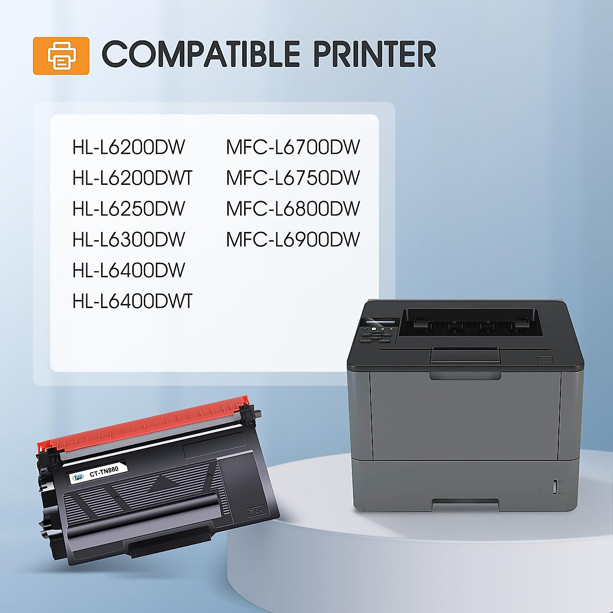 Cool Toner Compatible Toner Cartridge Replacement for Brother TN880 TN-880 TN 880 HL-L6200DW MFC-L6700DW MFC-L6800DW HL-L6200DWT HL-L6300DW MFC-L6900DW Super High Yield Printer Black Ink 4Pack