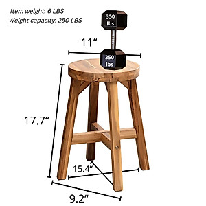 Tomile Acacia Wood Stool Round Top Chairs Best Ideas End Tables for Sofas Sub-Stool for Living Room Bedside Strong Weight Capacity Upto 350 LBS, Natural Color