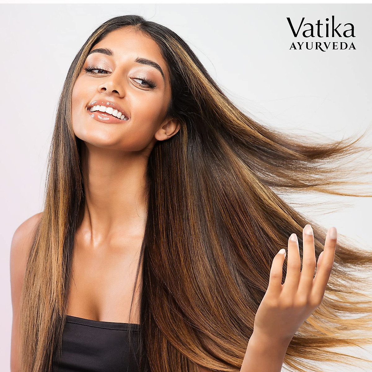 Vatika Ayurveda Strengthening Shampoo, Natural Deep Moisturizing, Hydrating Contains Aloe + False Daisy for Dry, Thin, Color Treated Hair, Long Hair, Split Ends & Strengthening Hair, 400ml (For Pitta)