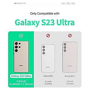 GOOSPERY Liquid Silicone Designed for Galaxy S23 Ultra Case Silky-Soft Touch Full Body Protection Shockproof Cover Case with Soft Microfiber Lining - Red