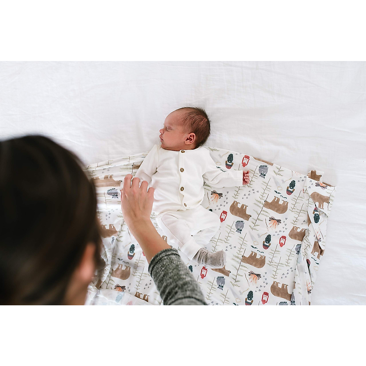 Copper Pearl Large Premium Knit Baby Swaddle Receiving Blanket Lumberjack