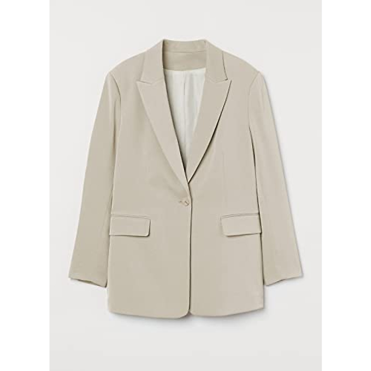 Dokotoo Women's Blazers & Suit Jackets Open Front Buttons Fashion Jacket Solid Color Work Office Spring Blazer Jackets for Women Business Casual Khaki Large