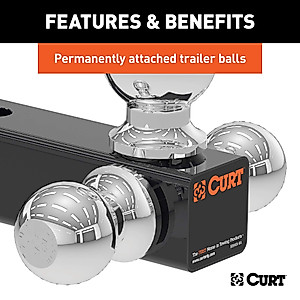 CURT 45800 Replacement Adjustable Trailer Hitch Ball Mount Head with 3 Balls for CURT #45799