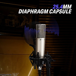 Donner DC-87 XLR Condenser Microphone, 25.4mm Large Diaphragm Studio Microphone, 3 Polar Patterns Recording Mic for Streaming, Podcasting, Broadcast, Vocals, Instrument, Classic Design