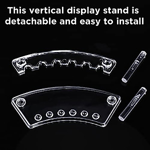 Chinco Plastic Pen Holder Clear Display Stand 6-Slots Pen Display Stand Eyebrow Pen Stand Makeup Brush Rack Organizer for Home Office Desk School Supplies, Vertical (10 Pieces)