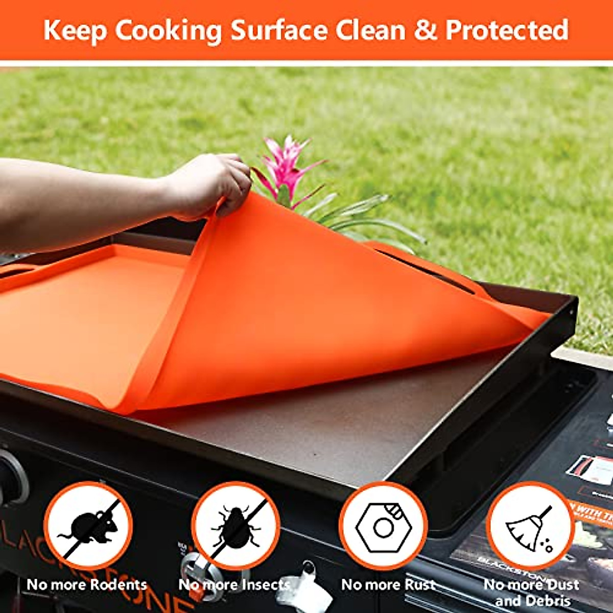 Silicone Mat Cover for Blackstone Griddle 36 Inch, Burly Grill 36" Griddle Mat All Season Cooking Surface Protective Cover Heavy Duty Reusable Food Grade Silicone Mats for Blackstone Grill Flat Top