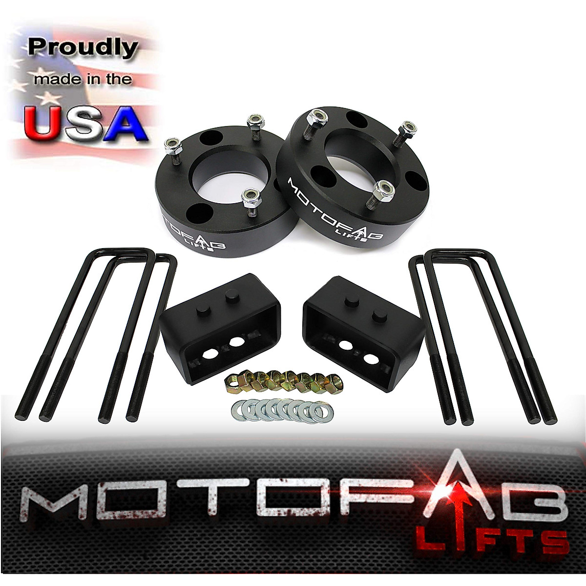 MotoFab Lifts F150-2.5F-3R 2.5" Front and 1.5" Rear Leveling lift kit Compatible with Ford F150 4WD