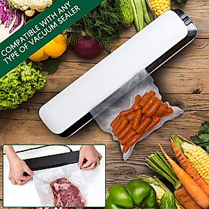 Premium 2 Pack - Specsa Vac 8" x 50' Vacuum Sealer Rolls Food Storage, Make Custom-Sized, BPA-Frees, Heavy Duty, Commercial Grade, Meal Prep or Sous Vide (Total 100 feet)