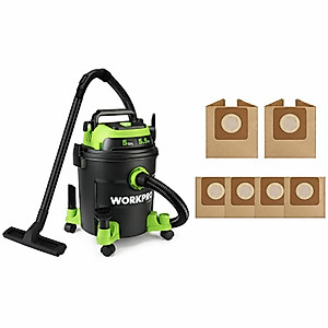 WORKPRO 5 Gallon Wet/Dry Shop Vacuum with Accessories & 5G Dust Collection Bag