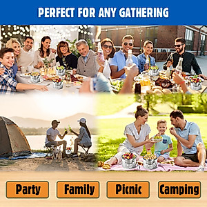 LIMOEASY Chilled Dip Bowl, 25 oz Ice Serving Bowl with Lid for Parties, Cold Serving Dish for Shrimp Cocktail, Hummus, Salsa, Guacamole, Sauces, Pasta, Condiments, Dressing, Snacks