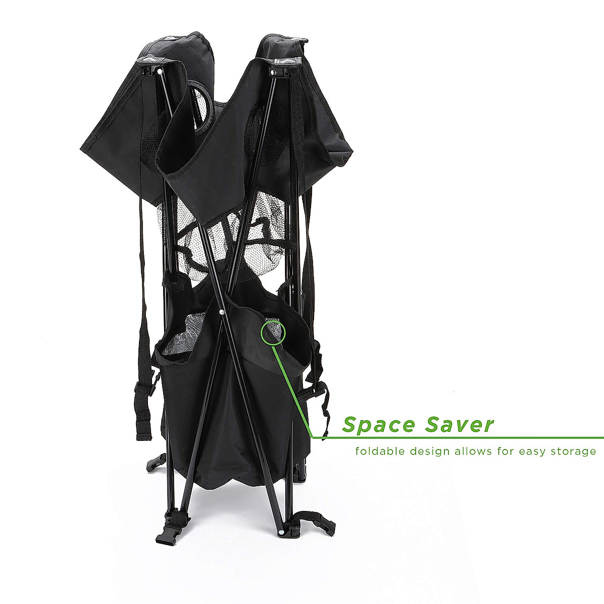 Mind Reader Folding Tailgate Table, 23.25" L x 23.25" W x 24.5" H, Black