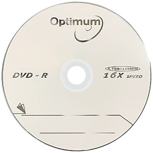 OPTIMUM DVD-R Blank Discs 4.7GB 16X Recordable Disc Branded Logo - 100 Disc (no Container)