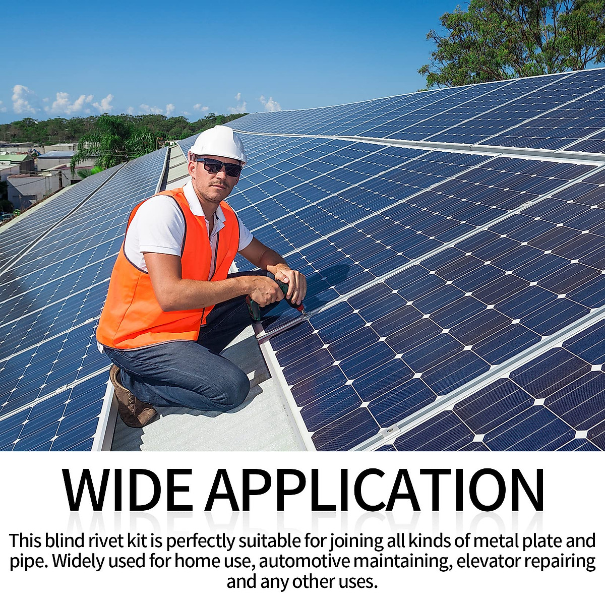 120Pcs Black Pop Rivets Assortment Kit - 6 SAE Sizes Aluminum Blind Rivets, Strong and Durable Assorted Blind Rivets, Blind Rivets Assortment Kit with Labeled Storage Case