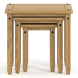 Furniture Dash - Small Coffee Table - Nesting Tables - Wood Nesting Tables - Small Coffee Tables for Living Room - Nesting Tables Set of 3 - (Brown)