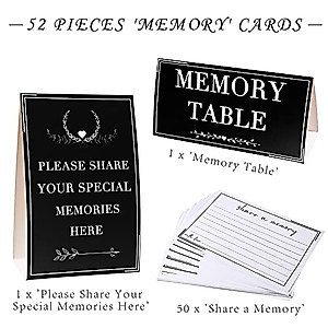 Outus 52 Pieces Share a Memory Cards Funeral Guest Book Memory Card for Celebration of Life, Birthday, Graduation, Wedding, Anniversary, Retirement, Baby Showers (Black)