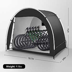 【Upgraded】 Dikutar Bike Storage Tent Sheds Outdoor Waterproof, 6.56x4.92x5.58ft Bicycle Storage Tent, Portable Bike Covers Shelter with Carry Bag for Motorcycle, Lawn Mower, Garden Tools