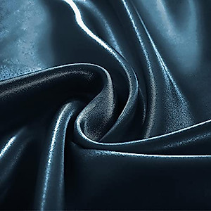 Homiest 90"x90" Duvet Cover for Weighted Blanket, Deep Sea Blue Satin Weighted Blanket Cover with 8 Ties, Silky & Removable Zippered Duvet Cover Heavy Blanket Duvet Cover for Adults