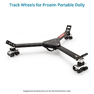 PROAIM Track Wheel Set for Proaim Portable Dolly. Adapts 1-2” Track Systems. for Straight/Curve Track. Payload up to 500kg / 1100lb. (DW-PRTD)