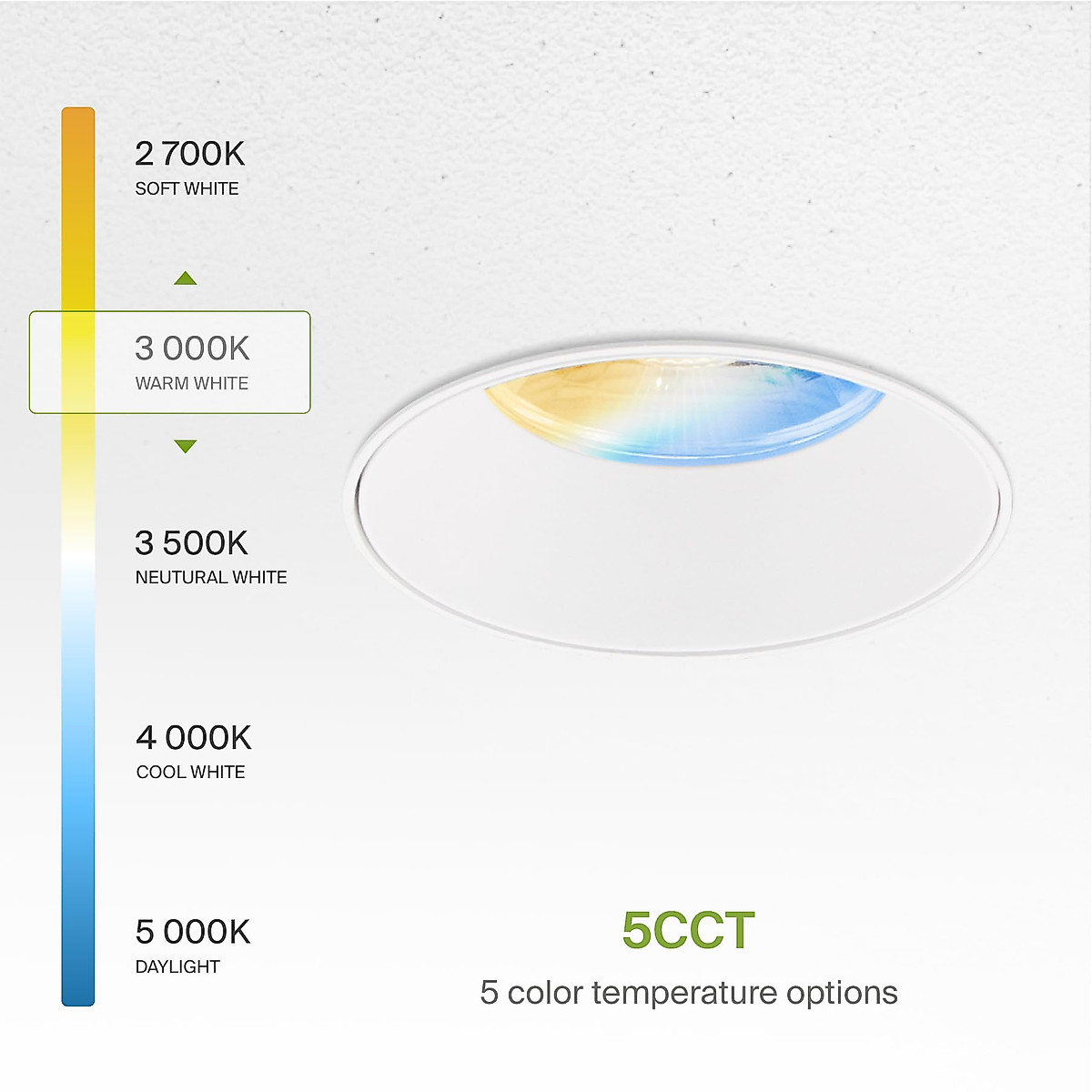 ASD Trimless 3 Inch LED Recessed Light, 12W 120V Commercial LED Downlight, Canless Dimmable LED Downlights for Ceiling with J-Box, 5 CCT 2700K-5000K, CRI 90+, IC Rated, ETL, Energy Star, White 18 Pack