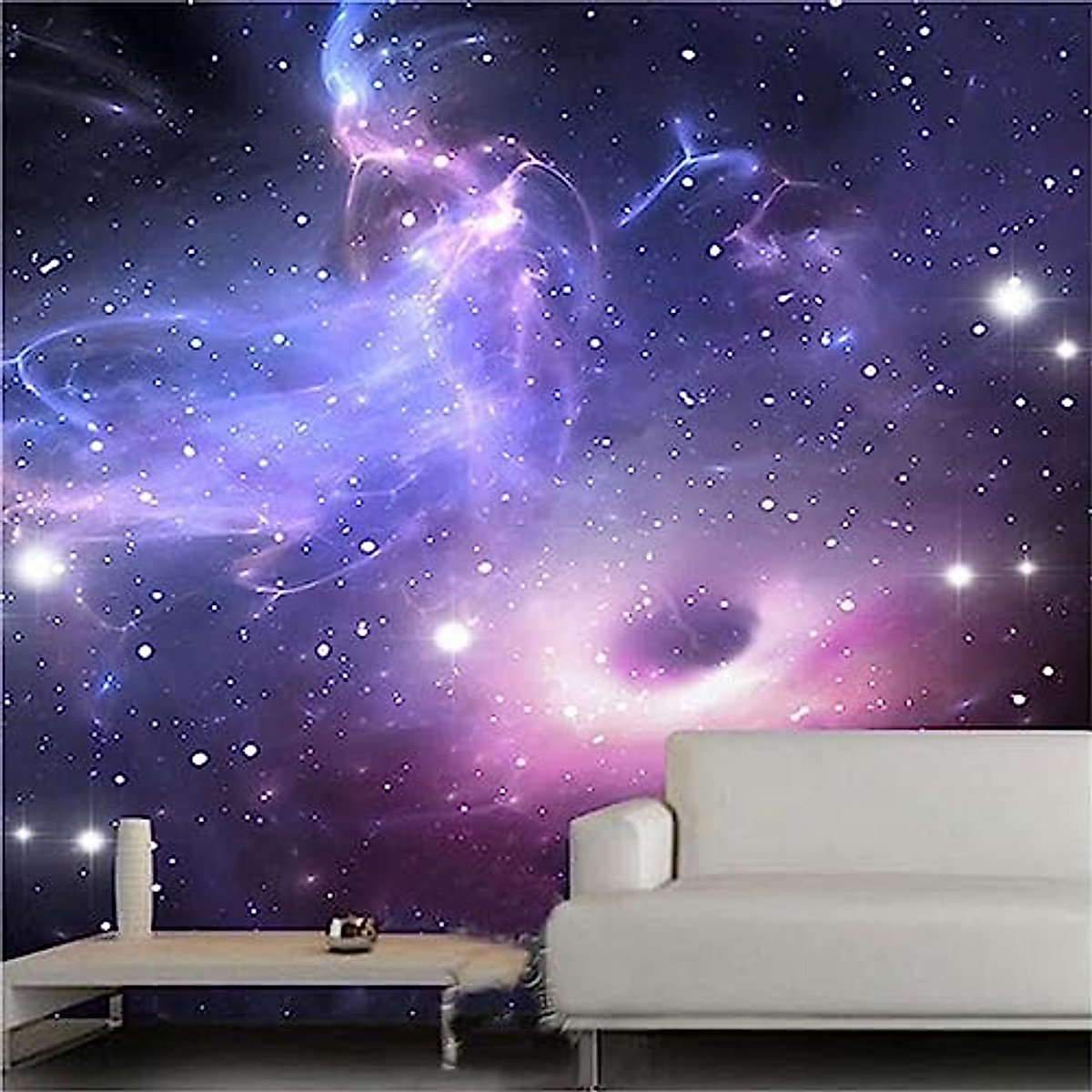 Modern HD Wallpaper, Universe Stars Galaxy Space Render Pattern Wallpaper, Wrinkle Free Wear Resistant Wall Decals for Shelves Workshops Cabinets Wall Covering Decor Murals-78.7" W x 55.1" H