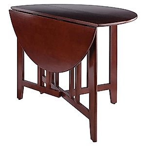 Winsome Wood Alamo, , Double Drop Leaf, Round Table Mission, Walnut, 42-Inch/ 41.97 in x 41.97 in x 29.65 in