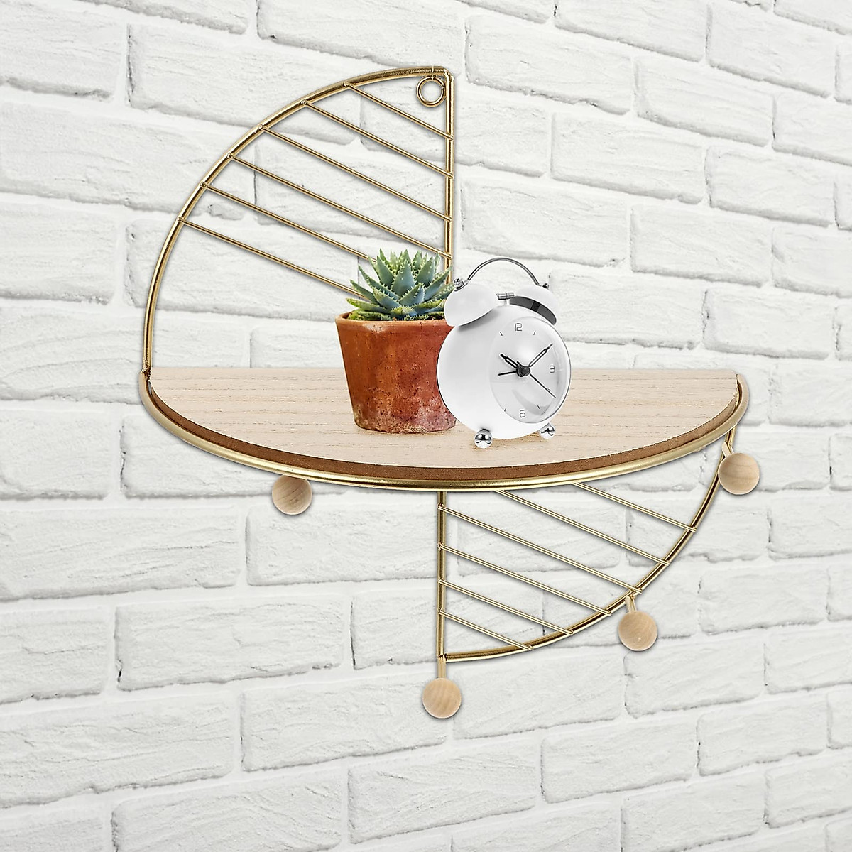 Veemoon Shelf Bathroom Metal Wall Entryway Coat Hooks Photo Frame Wall Shelves Wall Holder Rack Gold Shelves for Wall Nordic Style Wall Rack Brackets for Shelves Wooden Rack Speaker Iron