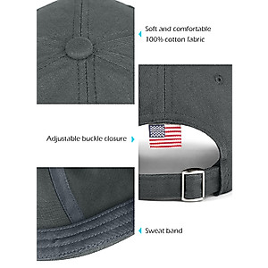 LCZTN 2 Pack American Flag Baseball Cap for Men Women,Low Profile USA Plain Dad Hat (Grey＆Khaki)