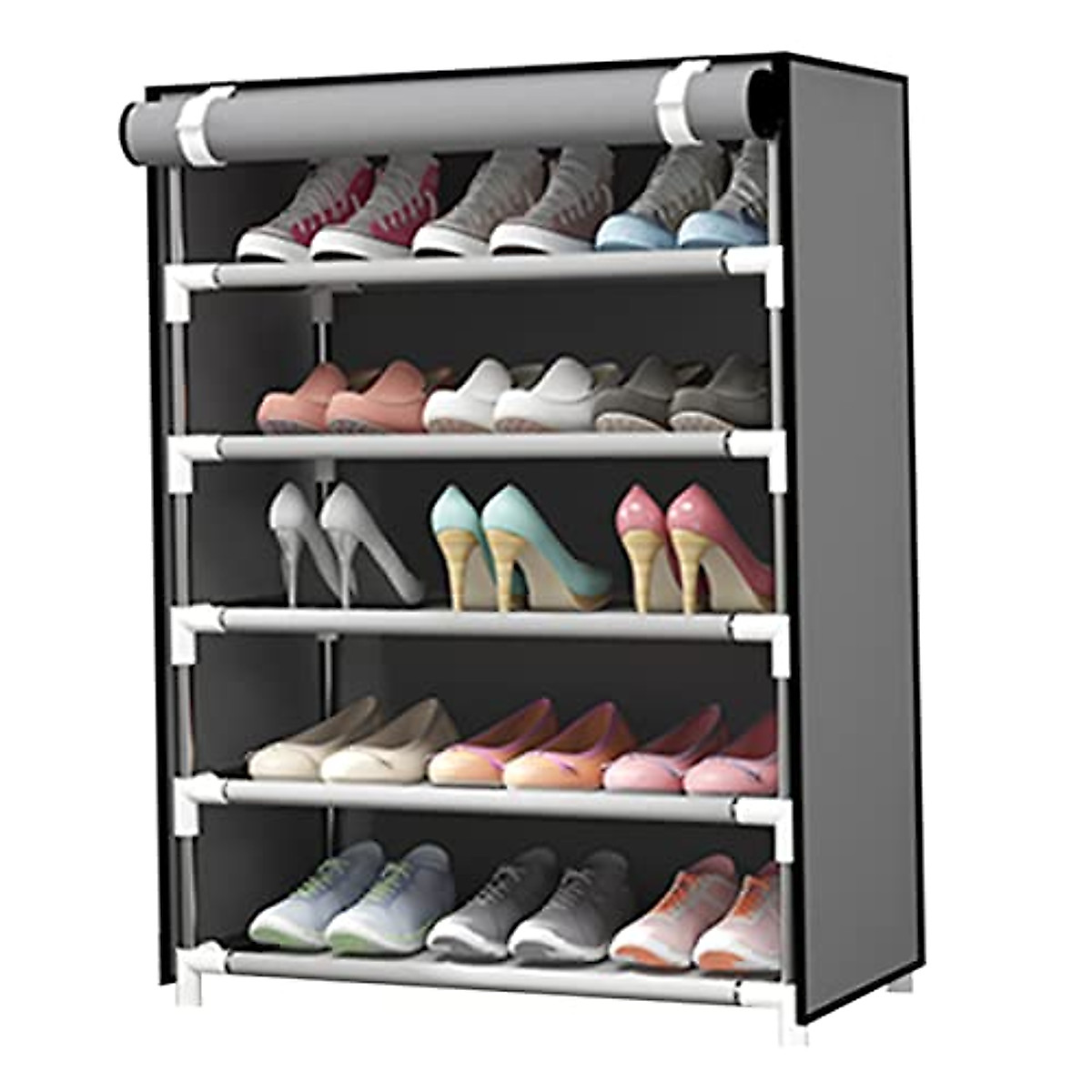 Shoe Storage Cabinet, Shoes Rack, Non-Woven Fabric Shoes Organizer Cabinet with Dustproof Cover, Shoes Storage Shelf for Bedroom Dormitory (90x30x60cm, 5 Layers), Shoe Racks Storage Cabinet